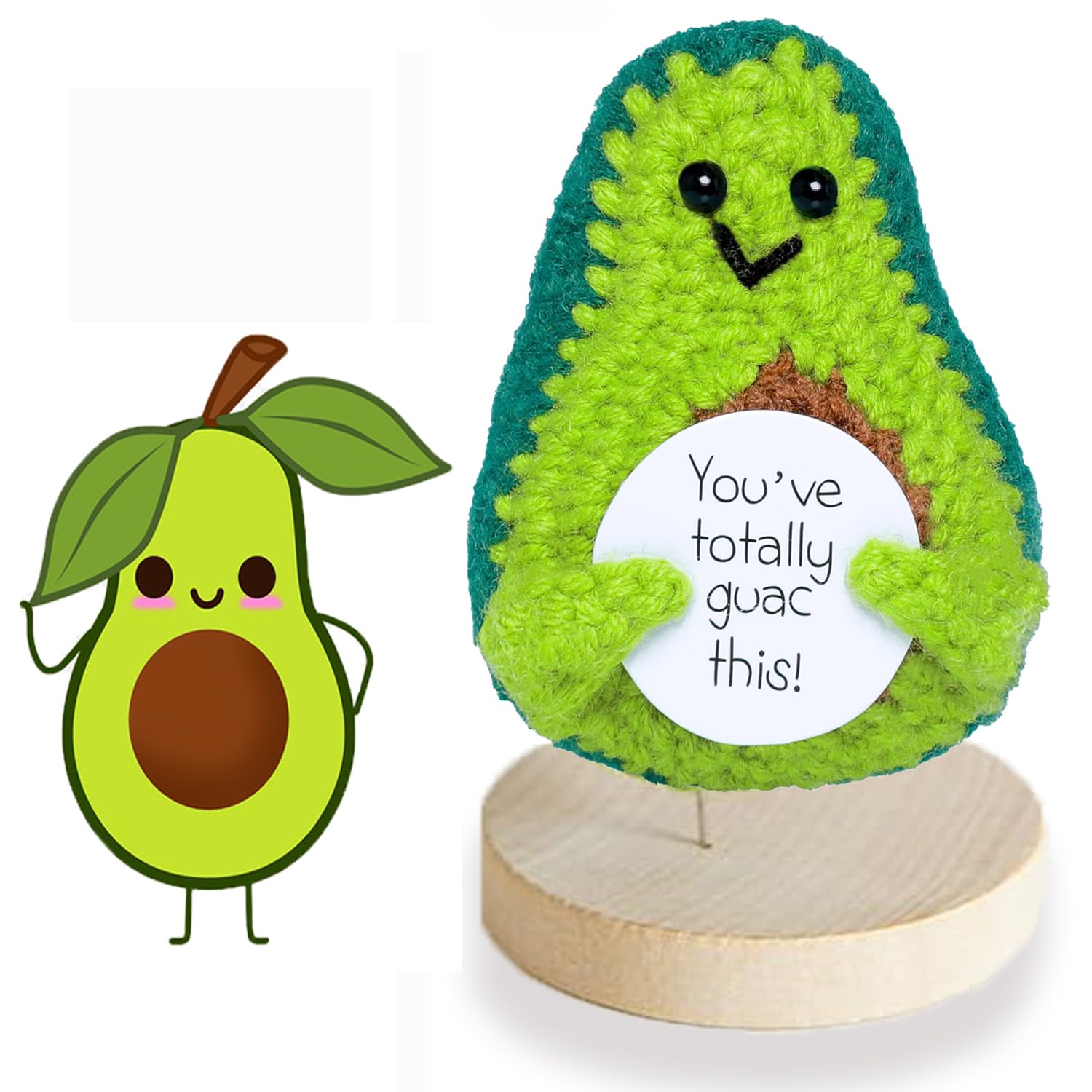 Handmade Funny Positive Avocado Crochet Avocado Stuffed Crafts ...