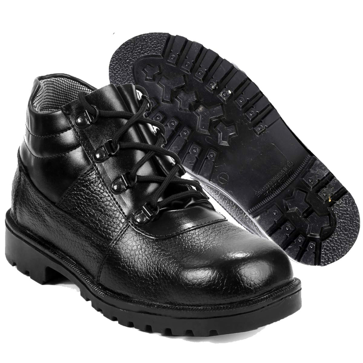 Buy PARA TROOPS Men's Black Genuine Leather Commando Safety Ankle Boot ...