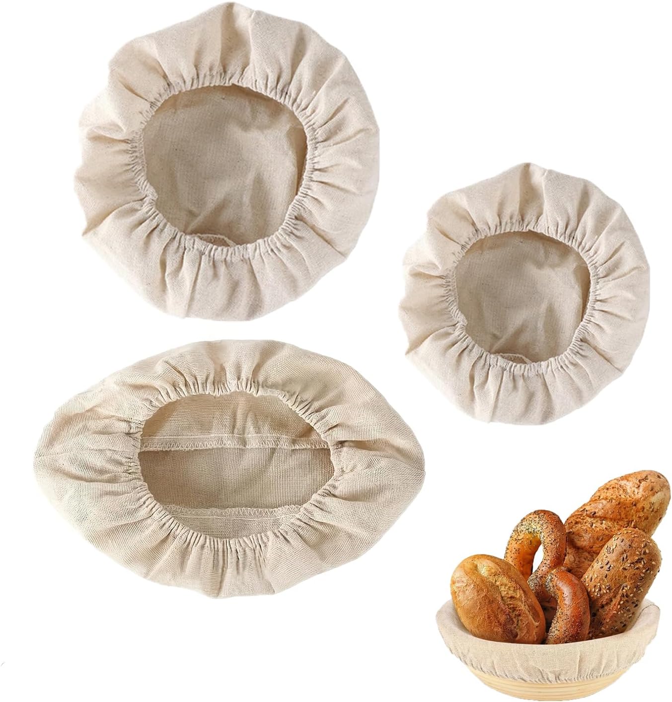 Amazon.com: UtySty 3 Pack Bread Proofing Baskets Liner Cloth Banneton ...