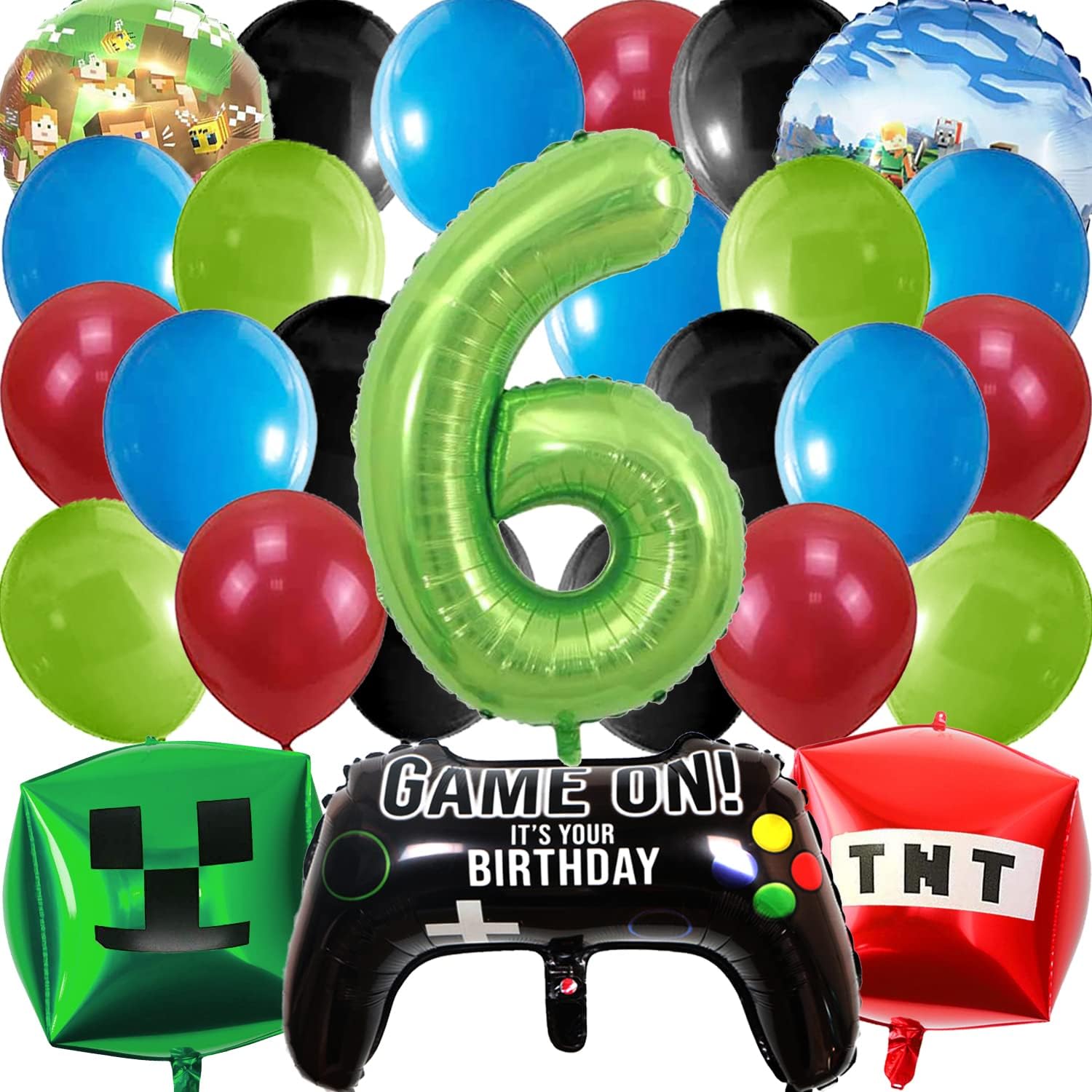 Amazon.com: 31 PCS Video Game Party Balloons Game Birthday Decorations ...