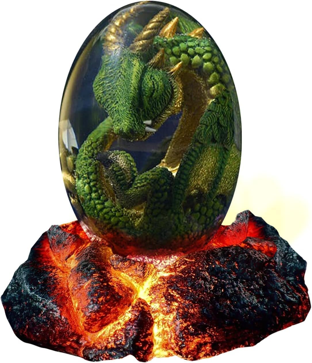 Amazon.com: ACOCOFE Lava Dragon Egg, Crystal Dragon Egg with Luminous Base, Handmade Resin ...