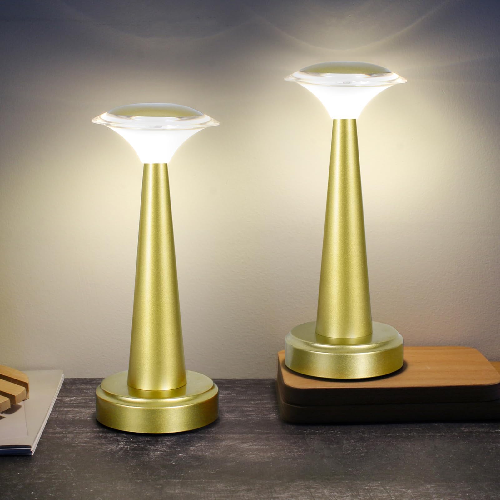 XCOFZOB Portable LED Table Lamp with Touch Sensor, Rechargeable Battery ...