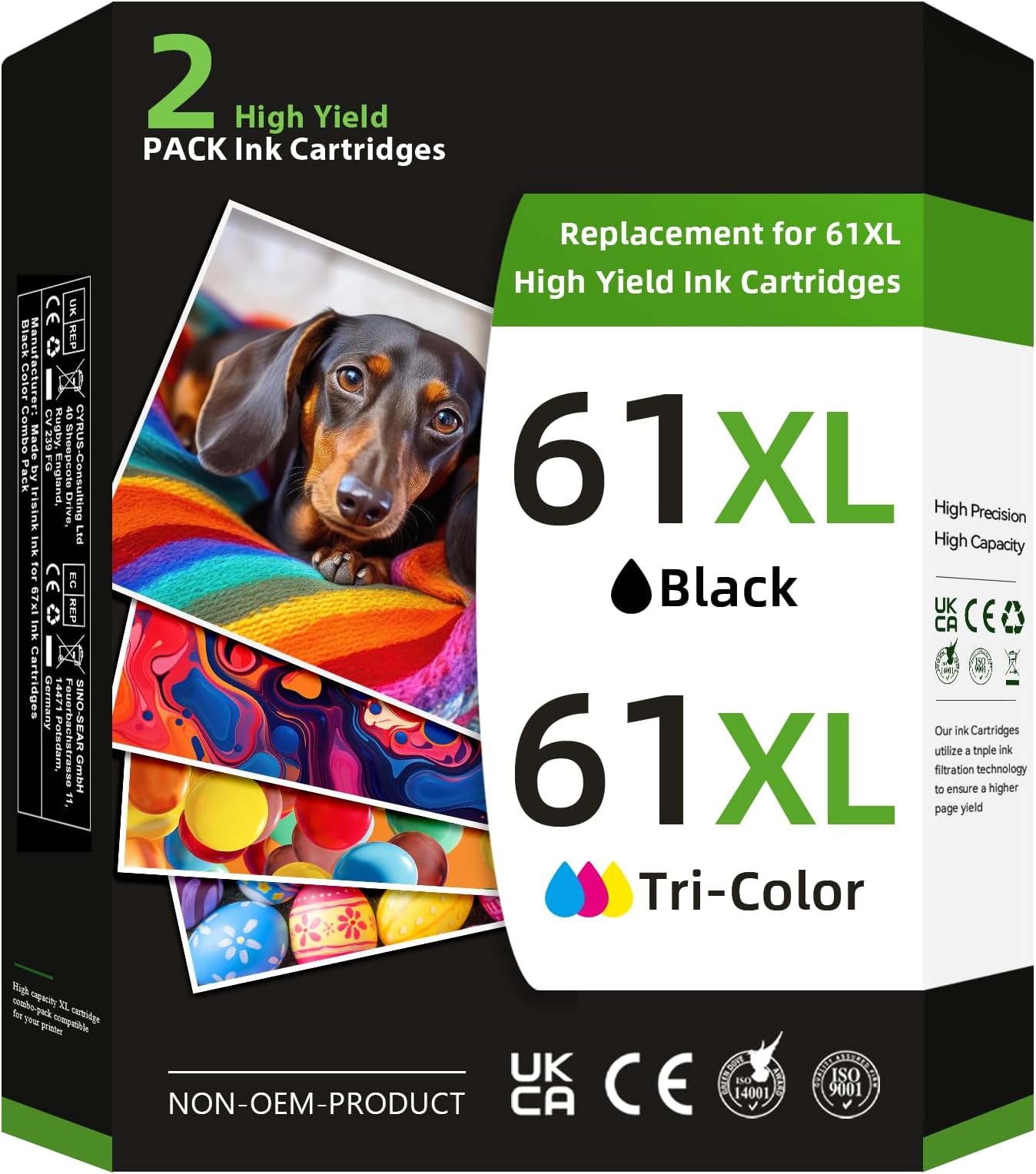 Amazon.com: 61XL Ink Cartridge High Yield Replacement for HP 61 Ink ...