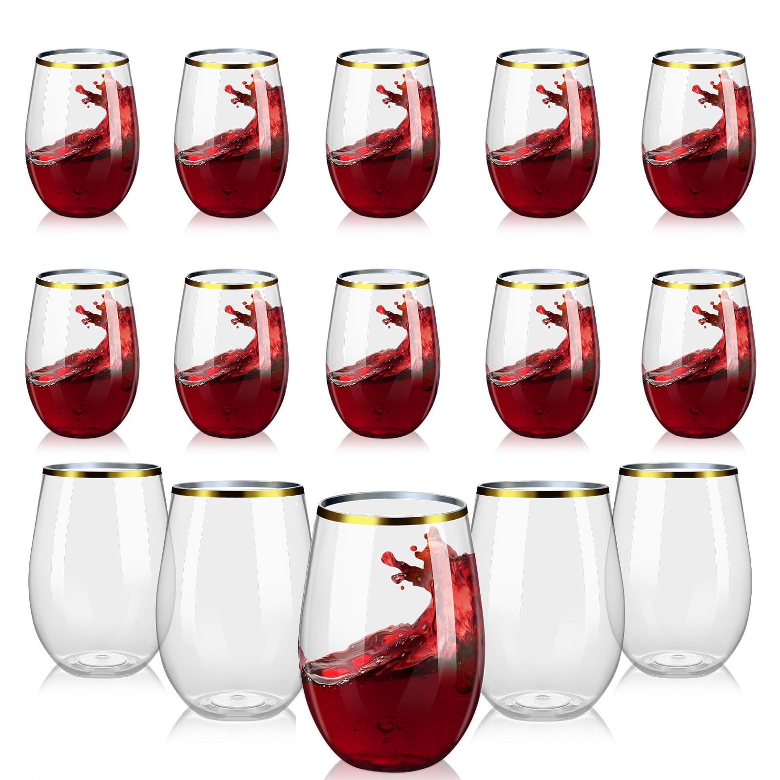 Amazon.com | 20Pack Disposable Stemless Plastic Wine Glasses,Disposable ...