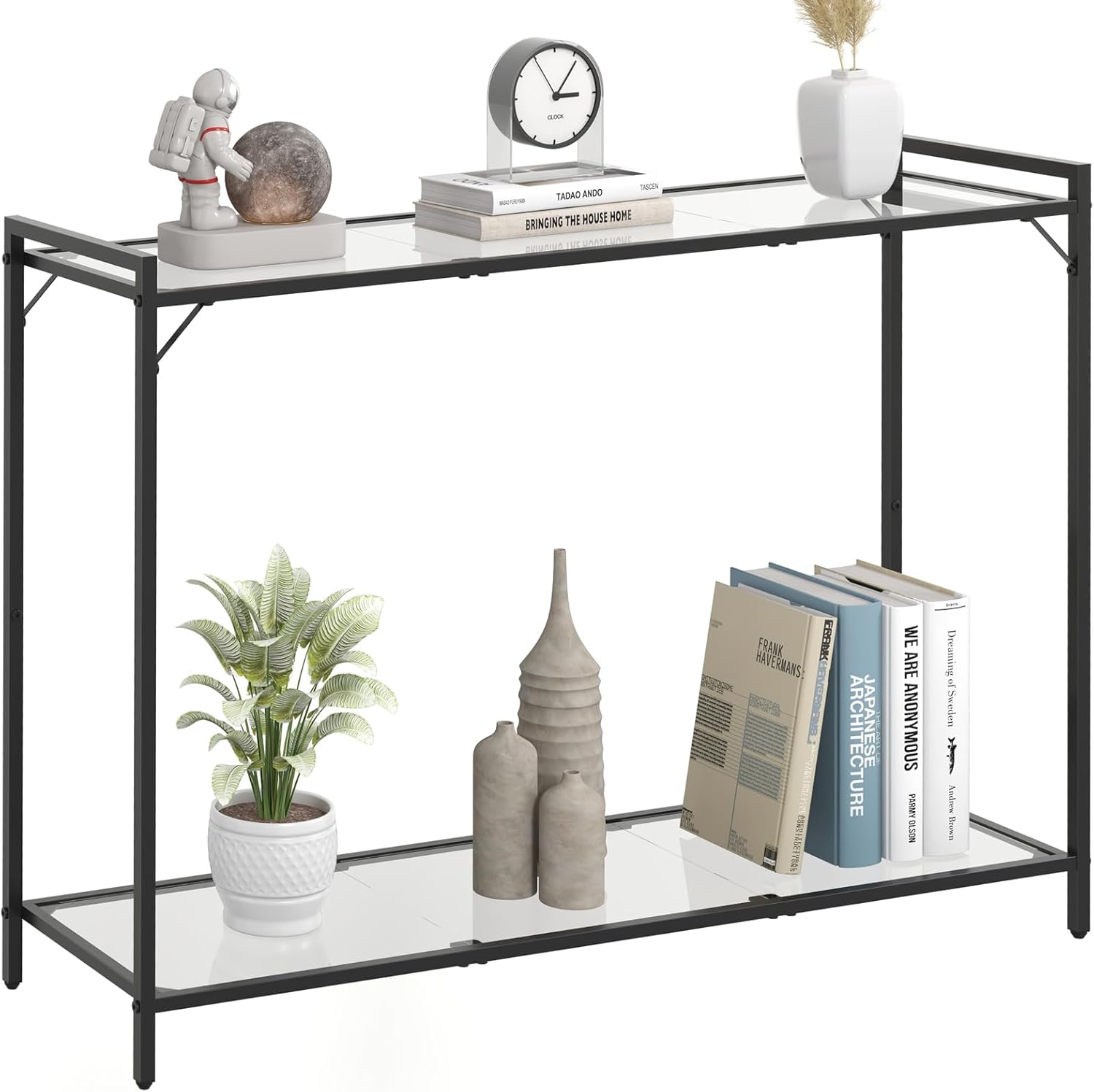 Amazon.com: Livofloral 40.6" Console Table for Entryway, 2-Tier Hallway ...