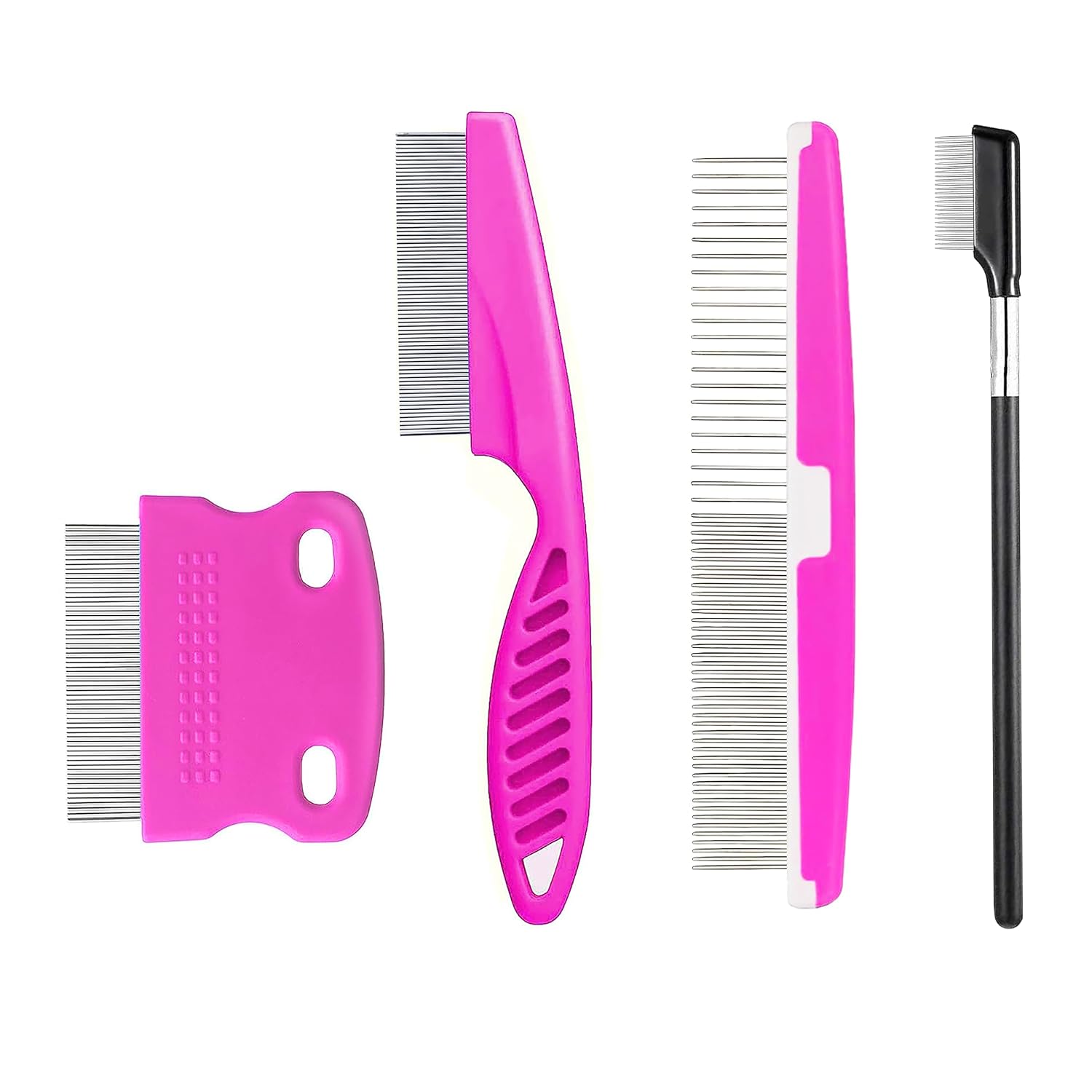 Amazon.com: Jigfew 4 Pieces Pet Grooming Combs, Includes Multifunction ...