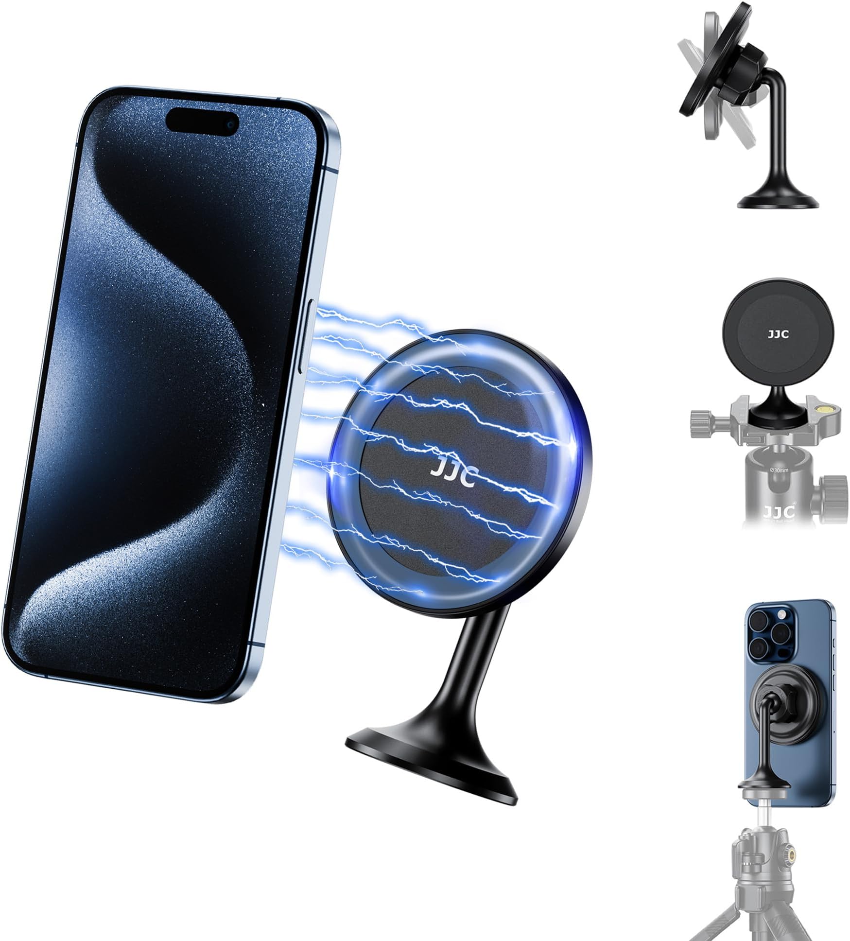 NEEWER Magnetic Phone Tripod Mount Adapter with Adhesive Magnetic Ring ...