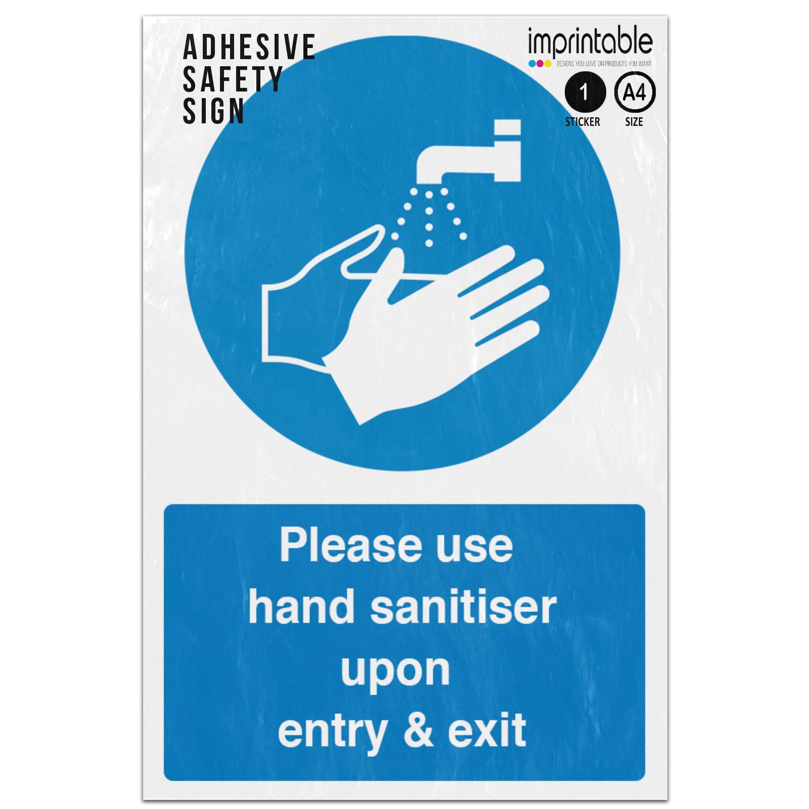 Buy Imprintable Please Use Hand Sanitiser Upon Entry And Exit Blue ...