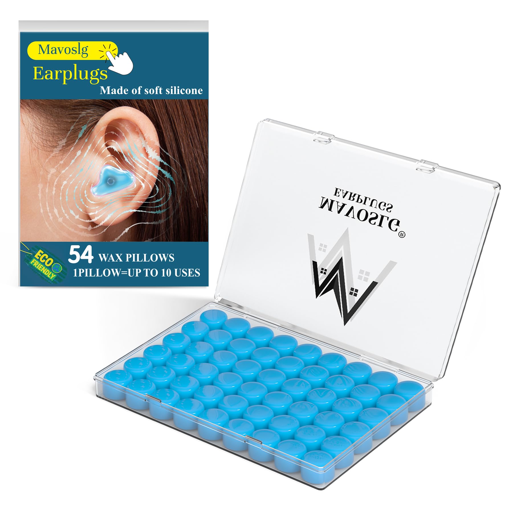 Amazon.com: Mavoslg Ear Plugs for Sleeping Swimming, 54 Reusable ...