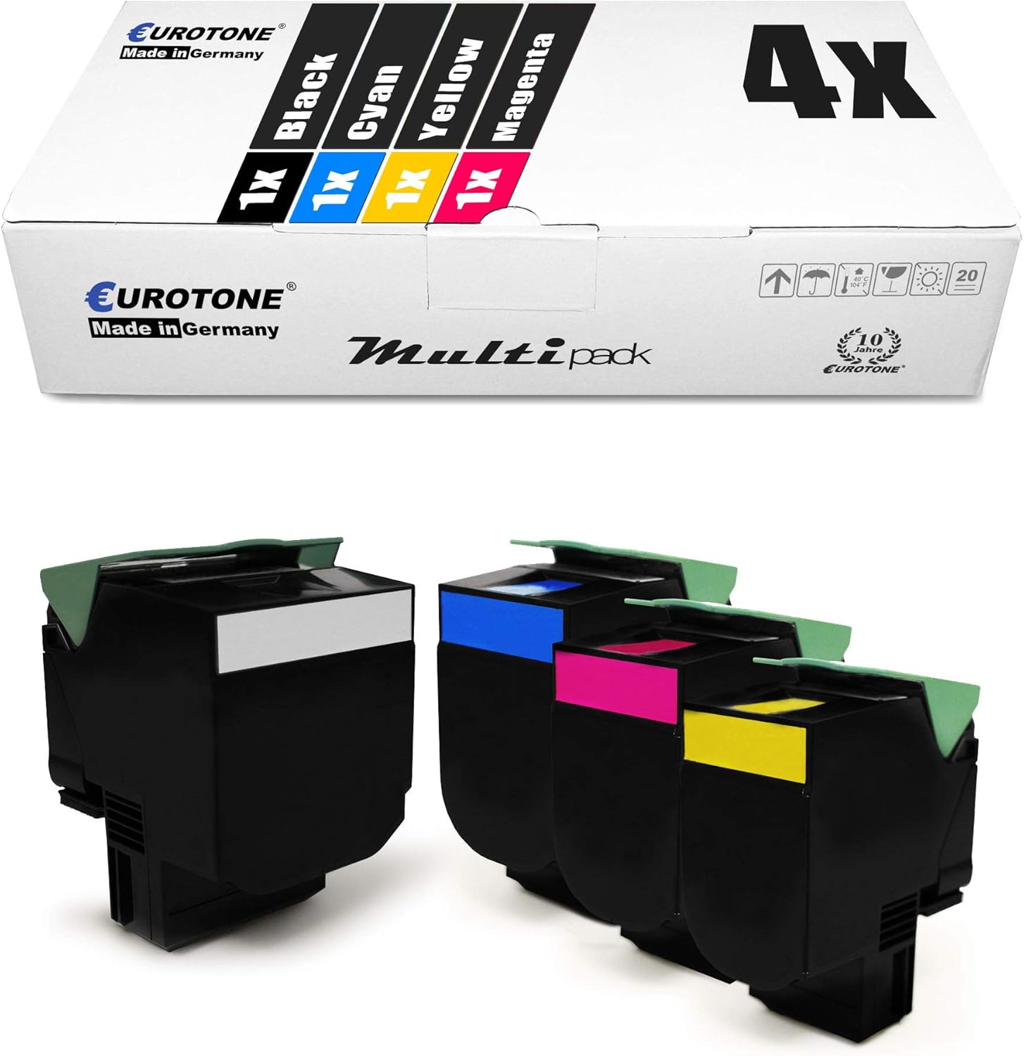 Eurotone 4x Toner nel set compatibile per Lexmark CS421 CS521dn CS622de ...