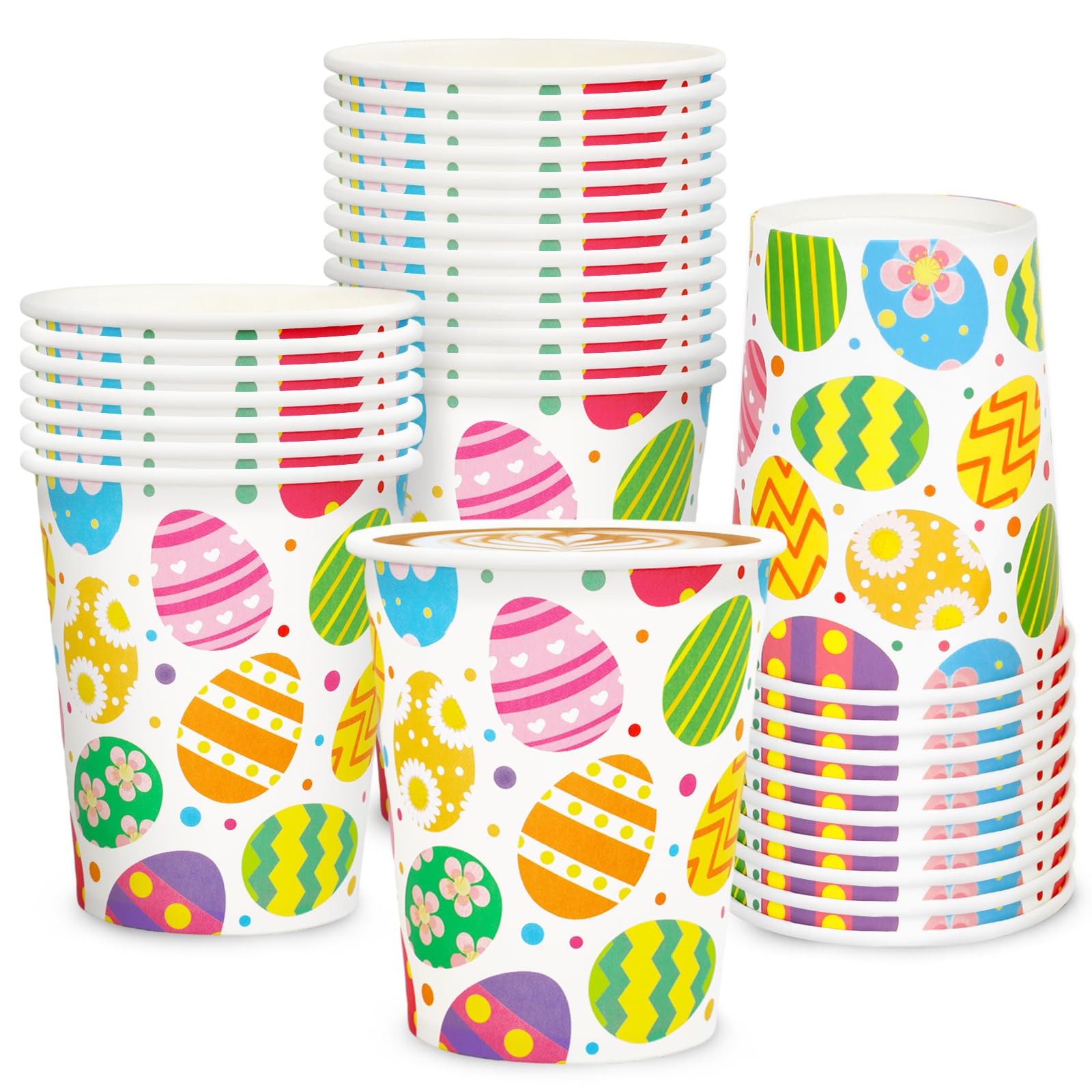 Amazon.com: JarThenaAMCS 30Pcs Easter Paper Cups Colorful Eggs ...