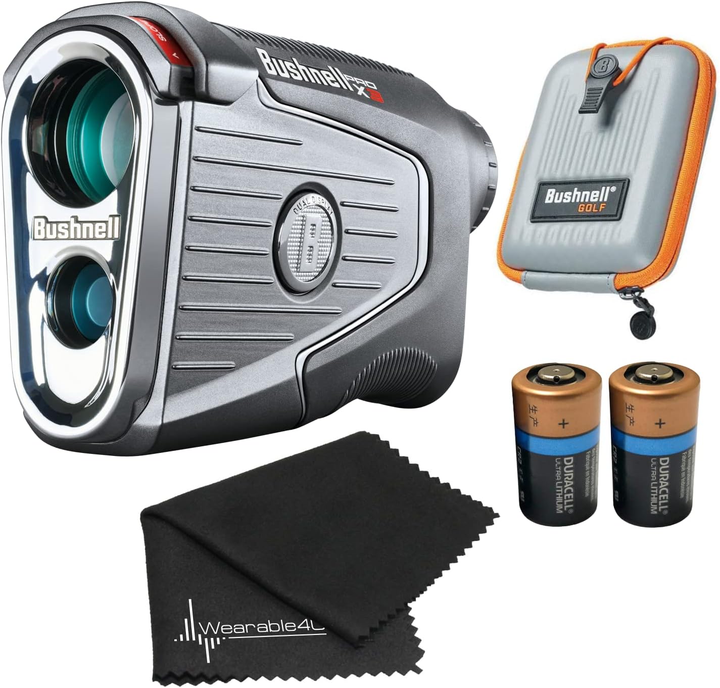 Bushnell Pro X3 Laser Golf Rangefinder With Wearable4U Towel And 2xCR2