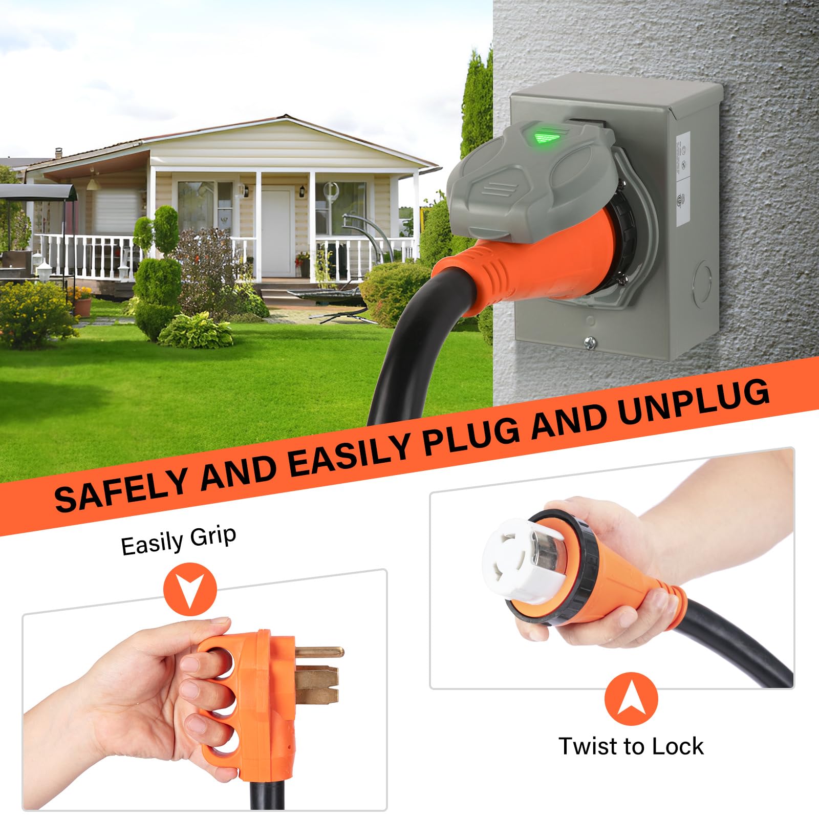 Snapklik.com : WELLUCK 50 Amp 25FT RV Power Extension Cord