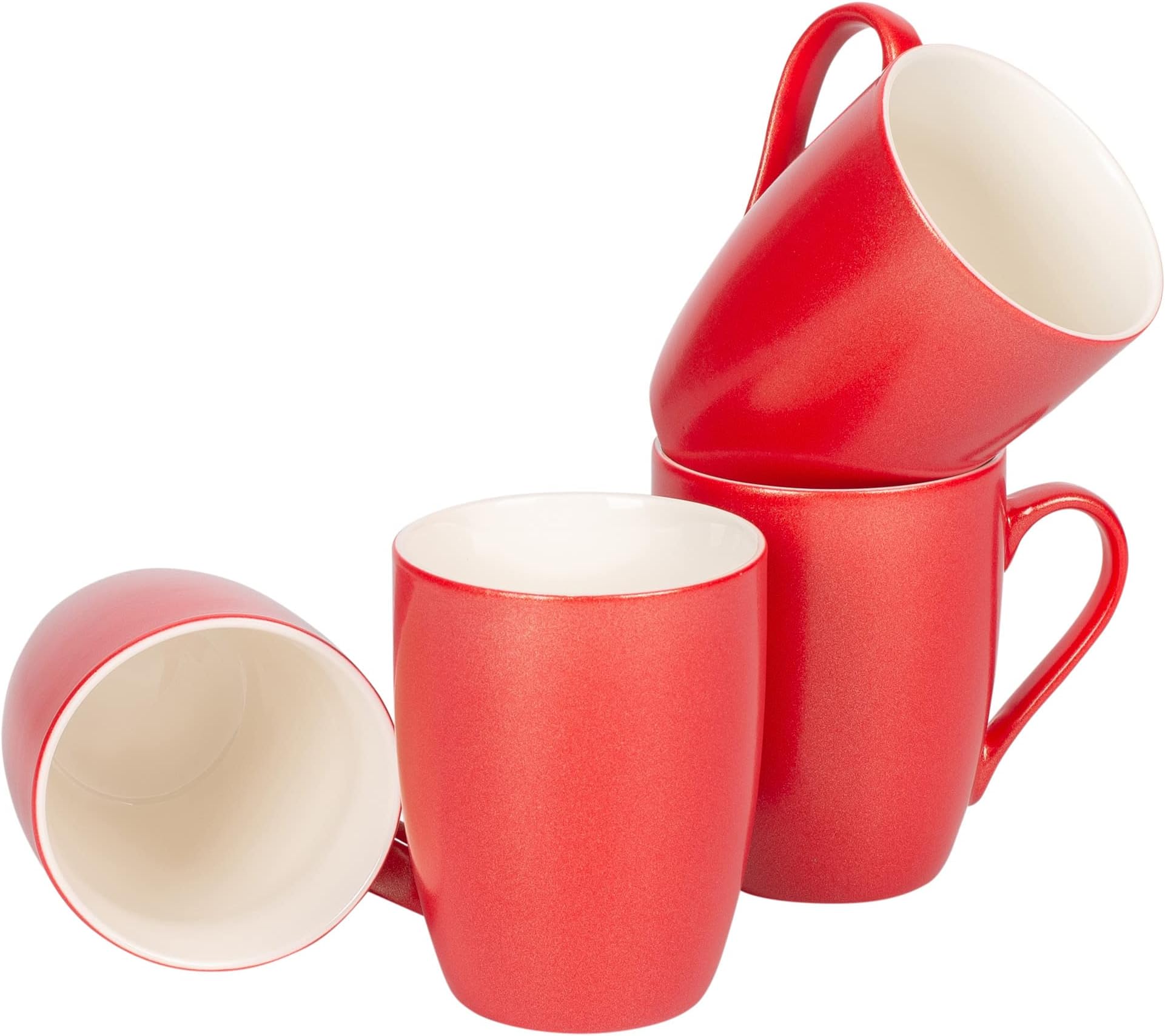 Teocera - Juego de tazas de café de porcelana de 4 a 12 onzas con asa ...