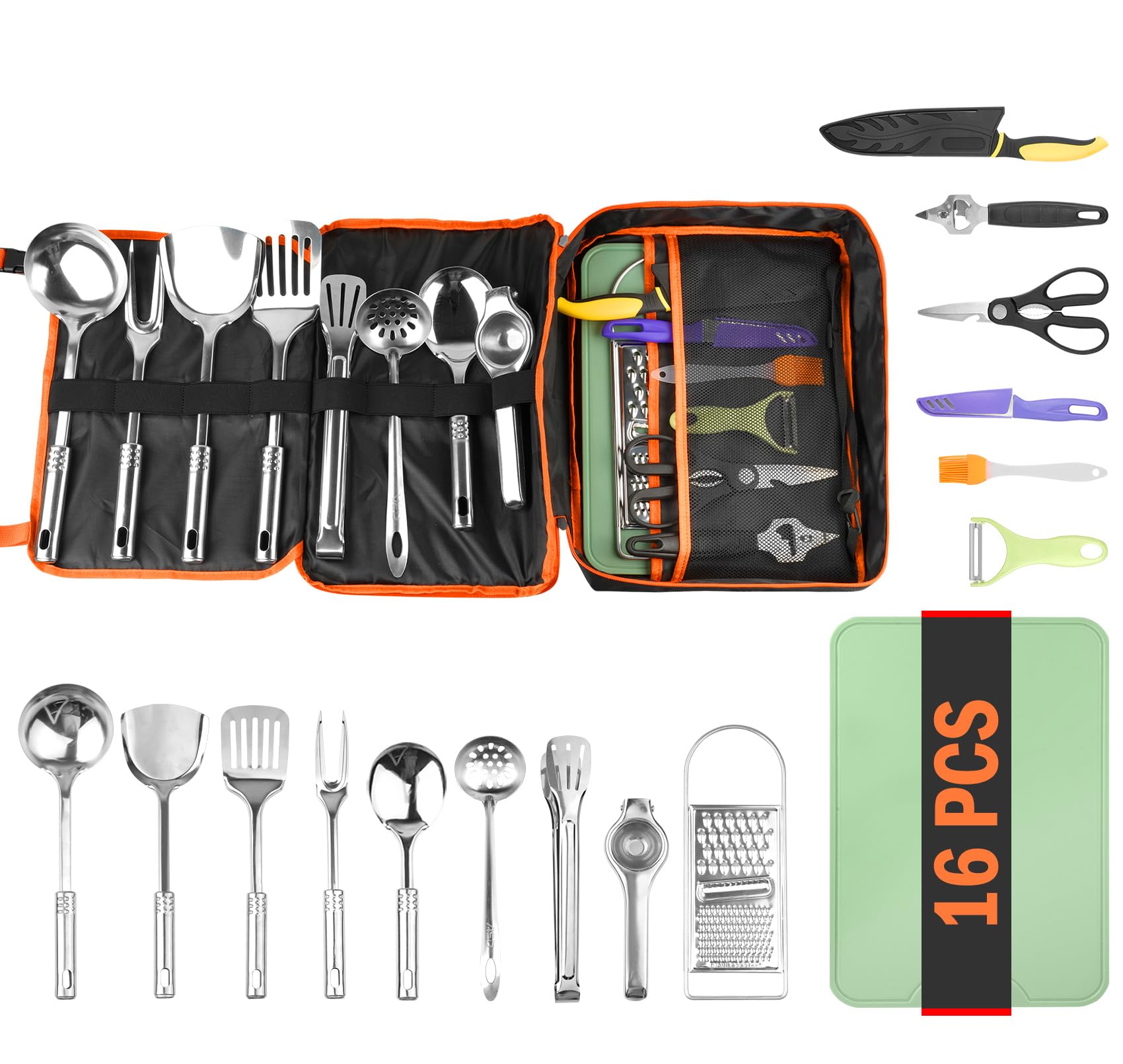 Amazon.com : GAIALOOP Camping Cooking Utensil Set 16 PCS Camp Kitchen ...