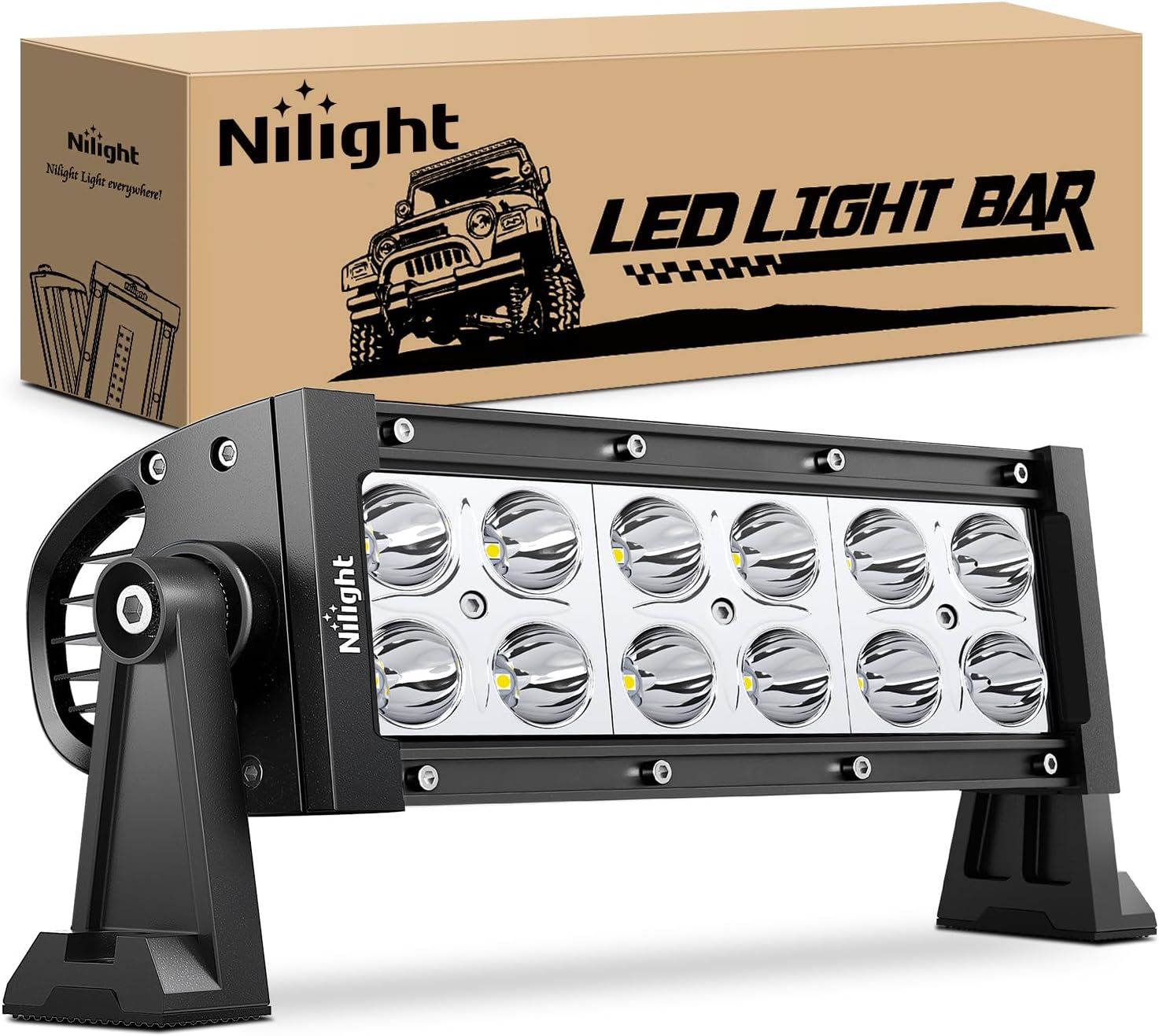 Amazon.com: FSYF 8 Inch 48w Led Light Bar with High Low Beam Led Work ...