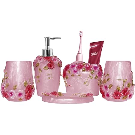 Amazon.com: Creative Scents Marquee Bath Ensemble, 5 Piece Bathroom ...