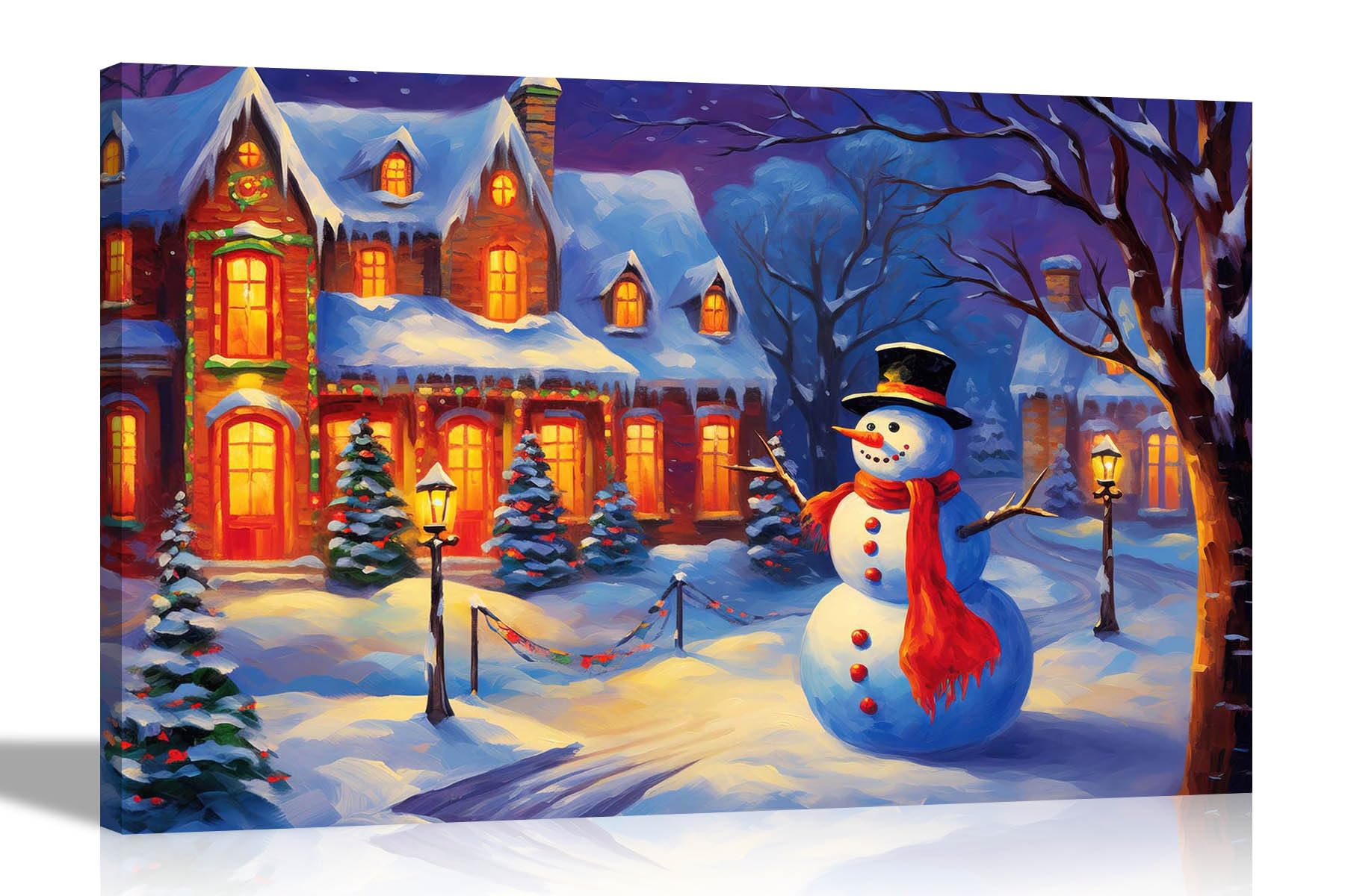 Artley Prints - Snowman Painting Christmas Canvas Wall Art Prints Home ...