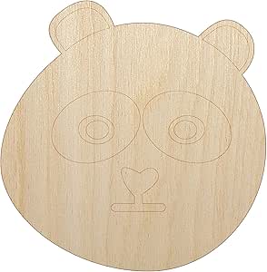 Amazon.com: Meh Panda Face Unamused Unfinished Wood Shape Piece Cutout ...