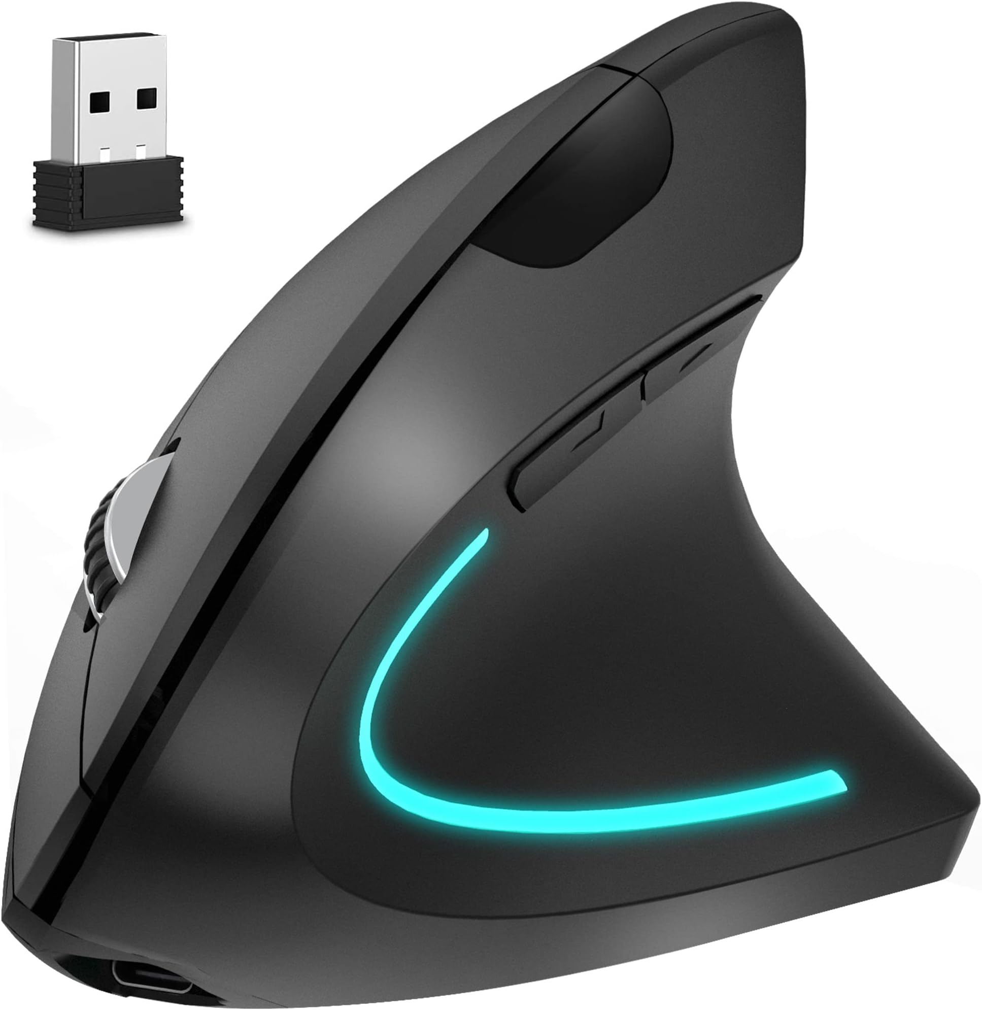 Amazon.com: Delton Ergonomic Vertical Rechargeable Mouse - 6 Buttons ...