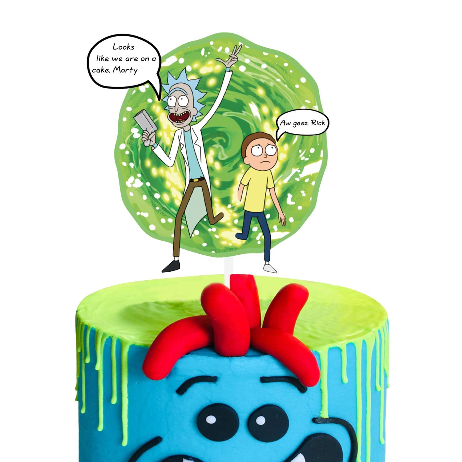 Bolo De Feliz Aniversario Rick Topper Para Bolo Wandinha Festcolor