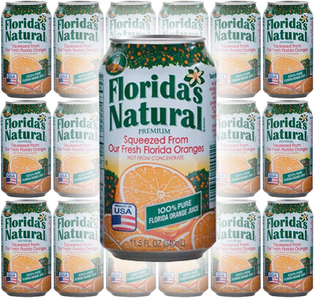 Amazon.com: Florida Natural Orange Juice 100% Juice, 11.5oz Can (Pack ...