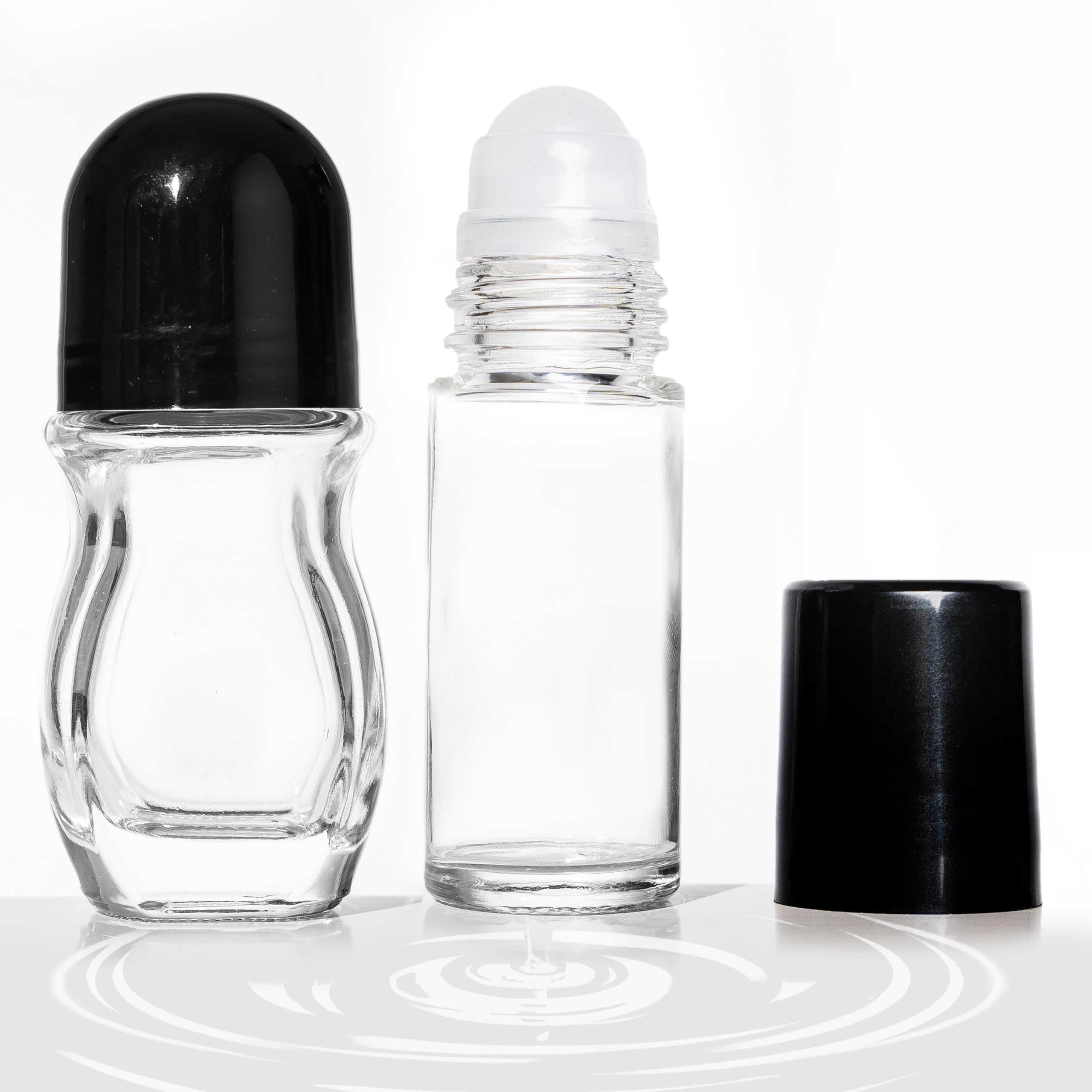 Amazon.com: 2Pcs 70ml/2.36oz Clear Glass Deodorant Roller Bottle with ...