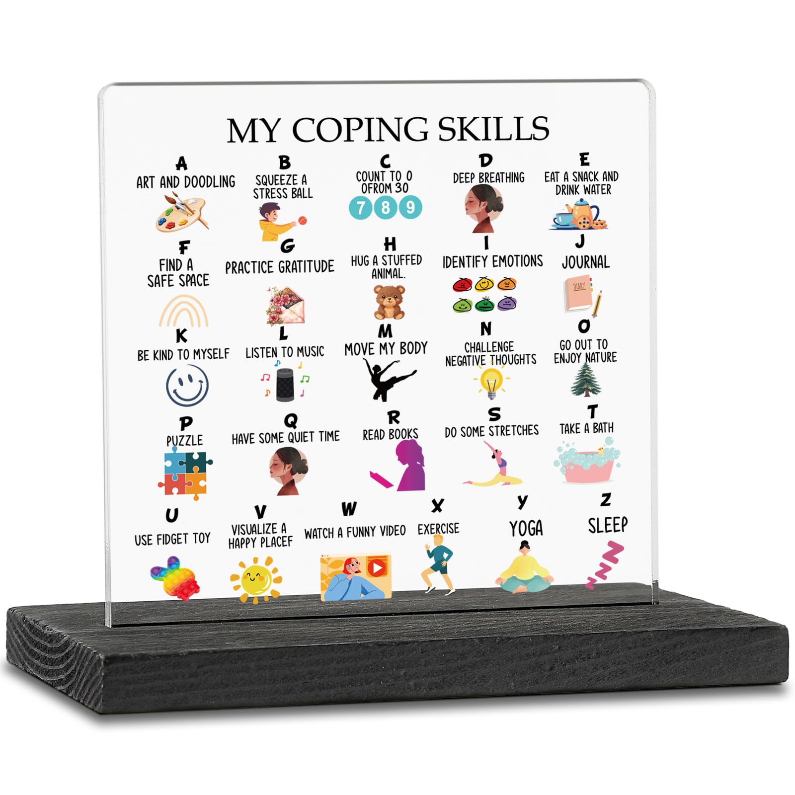 Amazon.com: Coping Skills Decor Sign, Mental Health Therapy Office ...