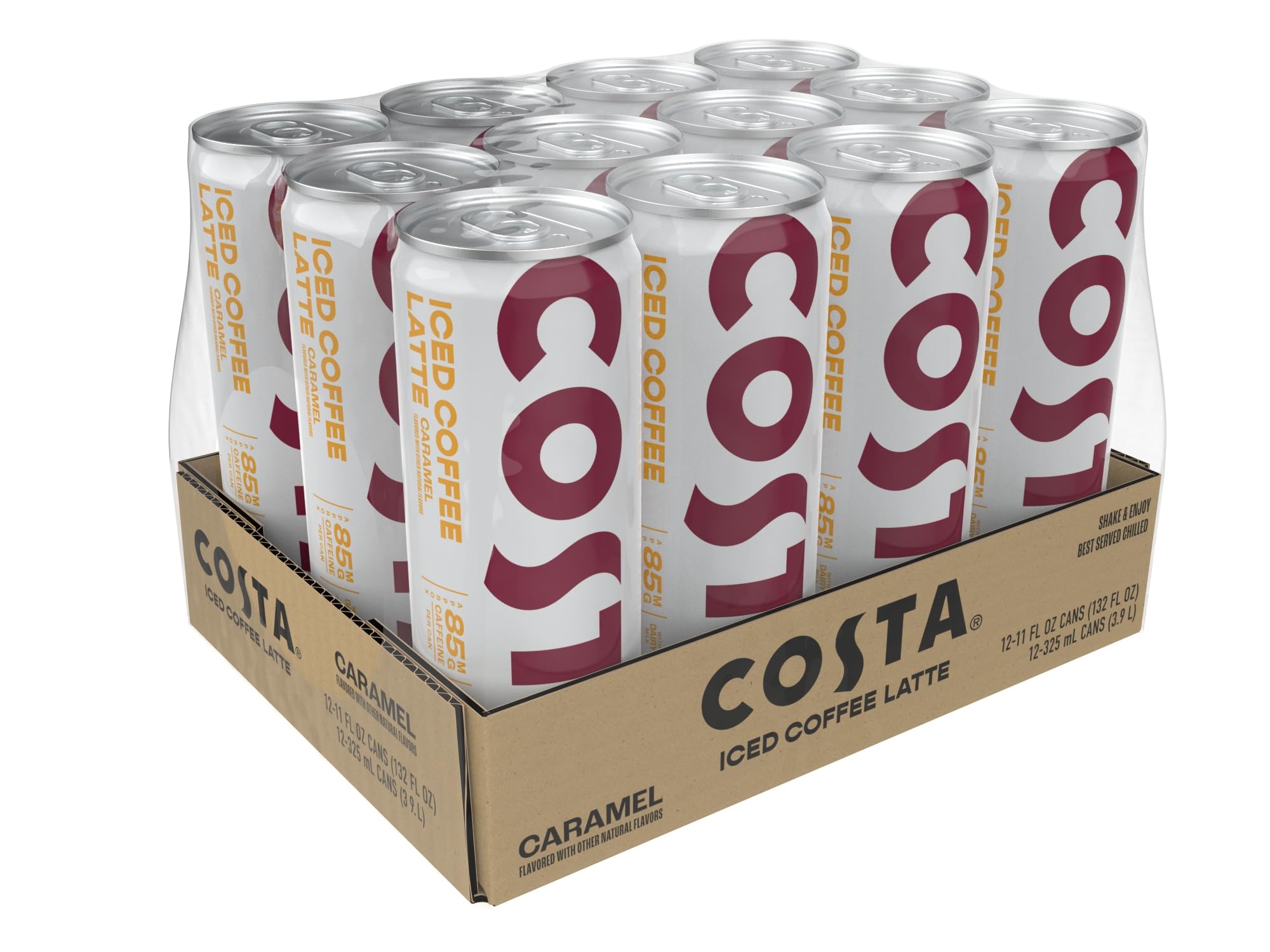 Amazon.com: Costa Iced Coffee Latte Caramel 11oz, 12pk : Grocery ...