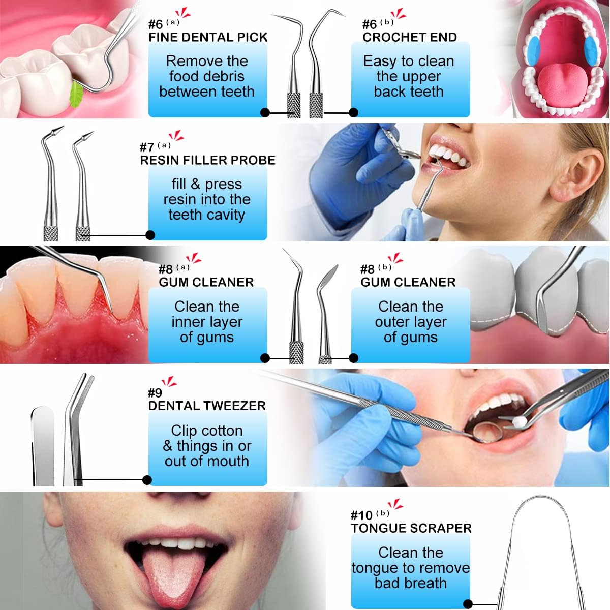 Herramientas dentales paquete de 10 herramientas profesionales de ...