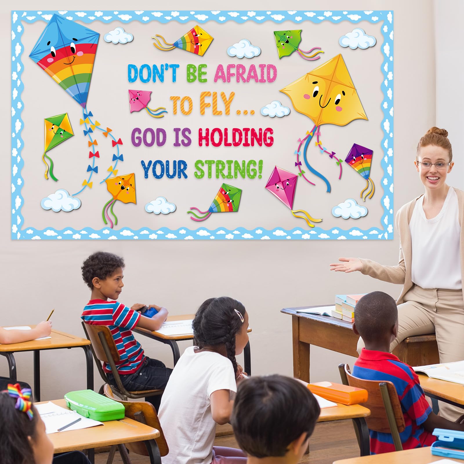 Snapklik.com : Kite Bulletin Board Decorations Set Back To School ...