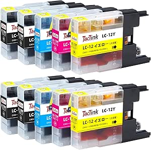 Amazon.co.jp: Brother ブラザー LC12-4pk 純正互換インクカートリッジ LC12 4色/10本セット(4BK/2C/2M/2Y)大容量/残量表示/対応機種MFC ...
