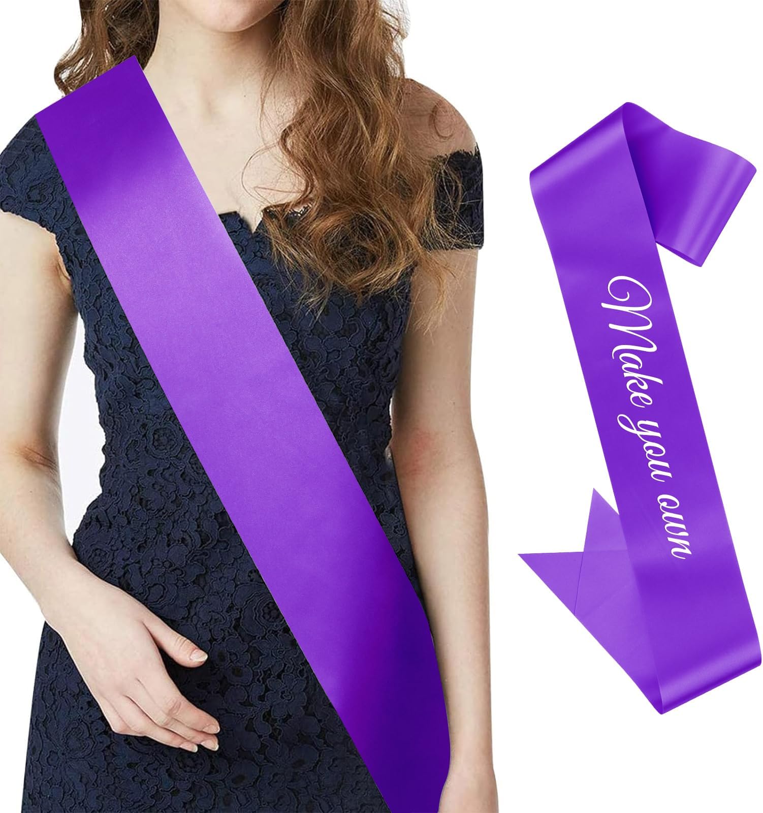 Amazon.com: CIEHER 1 Pack Black Sash Blank Satin Sash Custom Sash Prom ...