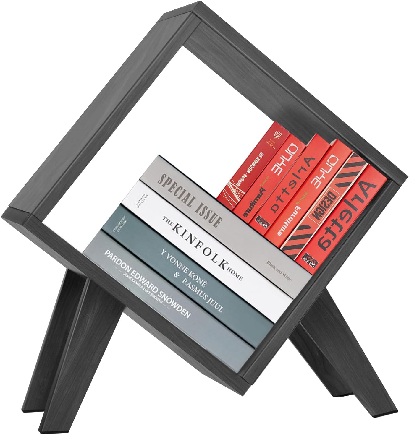 Amazon.com: Fjdcslwx Black Bookshelf,Wood Small 1-Tier Book Shelf, Tall ...