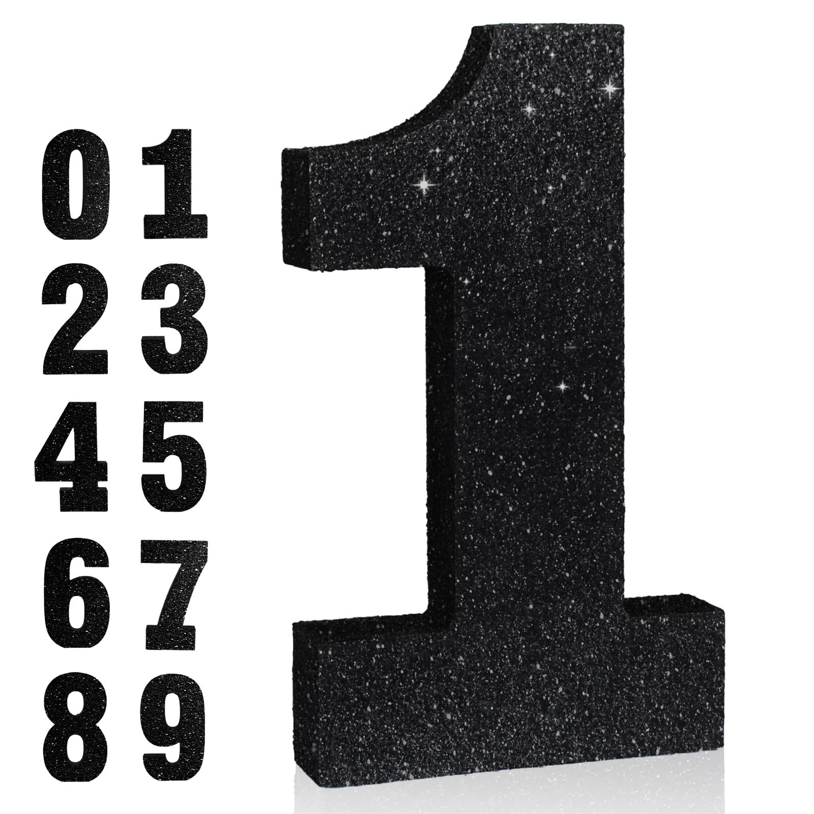 Amazon.com: TONIFUL 7.8 Inch Black Glitter Number 1 Table Centerpiece 0 ...