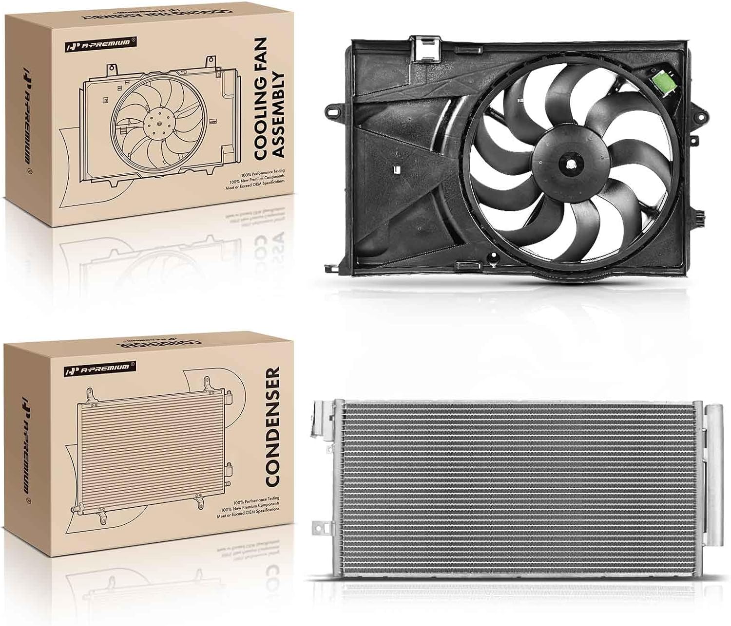 Amazon.com: A-Premium A/C Condenser & Cooling Fan Assembly Compatible ...