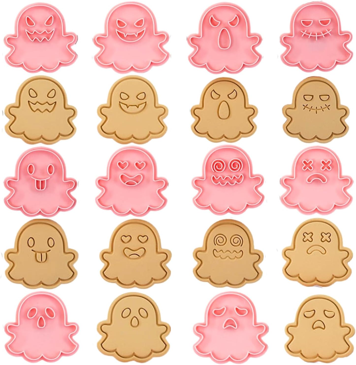 Amazon.com: Ghost Cookie Cutter Set-10 Pieces Halloween Cookie Cutter ...