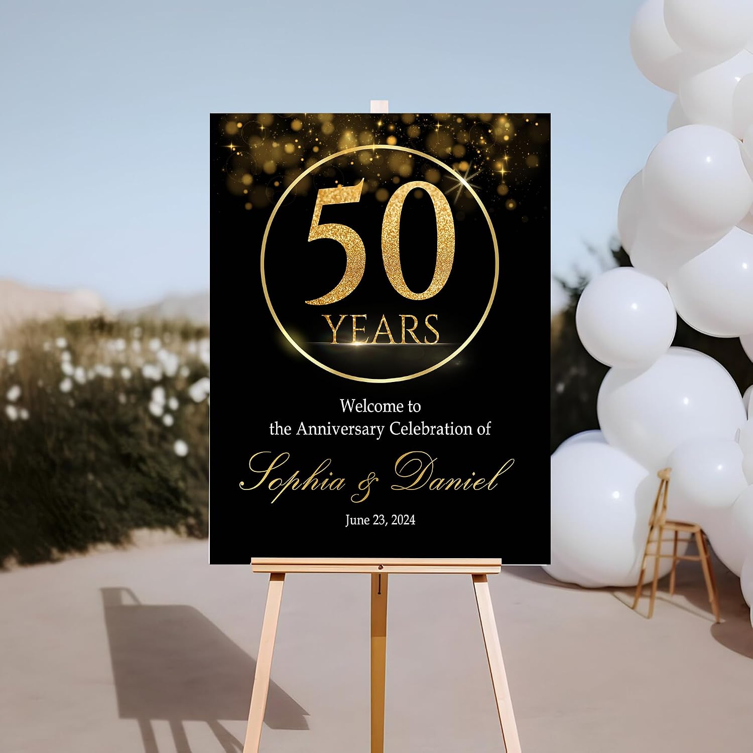 Amazon.com: Personalized 15th Wedding Anniversary Yard Sign Decorations ...