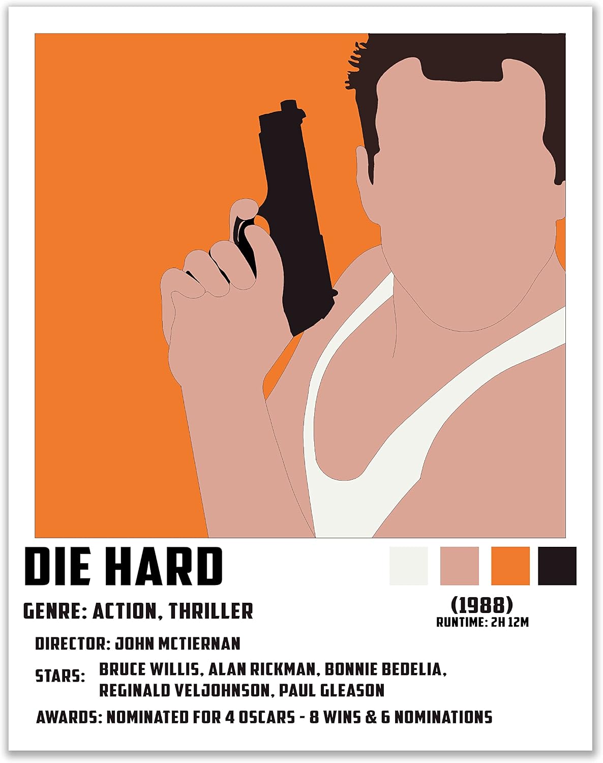 Amazon.com: Die Hard Movie poster, 80's Action Movie poster ...