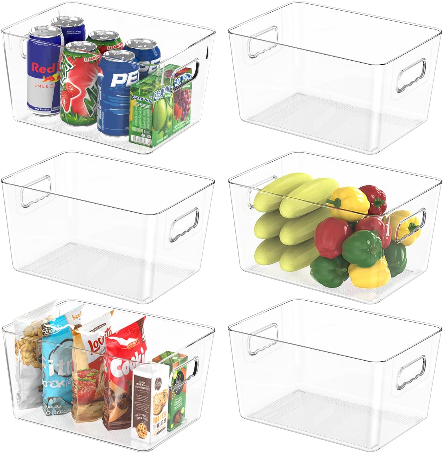 Amazon.com - Isaac Jacobs 4-Pack Small Clear Storage Bins (9.4” x 6.7 ...