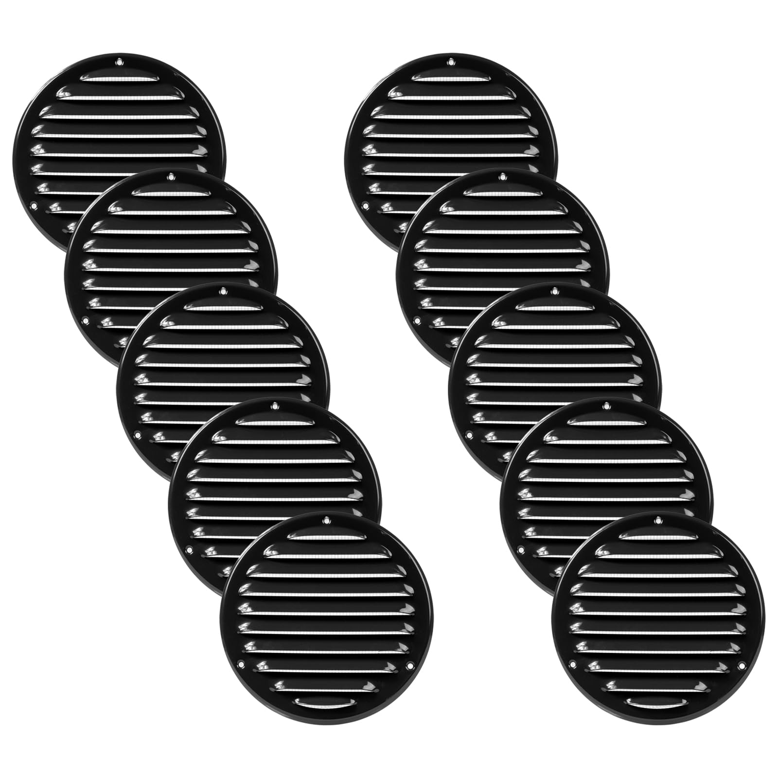 Vent Systems 5" Inch Black Soffit Vent Cover - Pack of 10 - Round Air ...