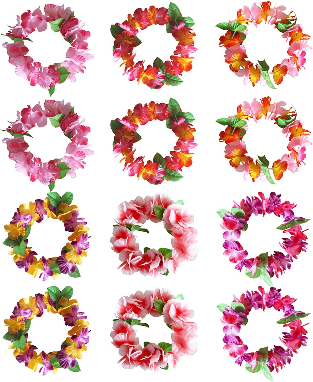 Amazon.com: Hawaiian Leis Luau Tropical Headband Flower Crown Wreath ...