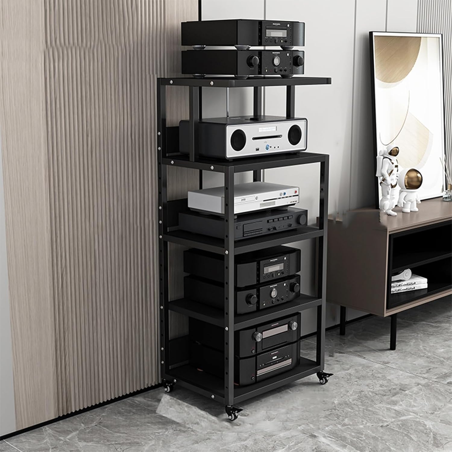 Amazon.com: 5-Tier AV Media Stand CD Player Stand Stereo Component ...