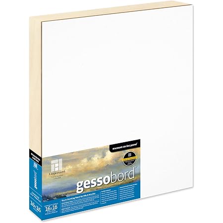 Amazon.com: Ampersand Art Supply Gesso Wood Painting Panel: Museum ...