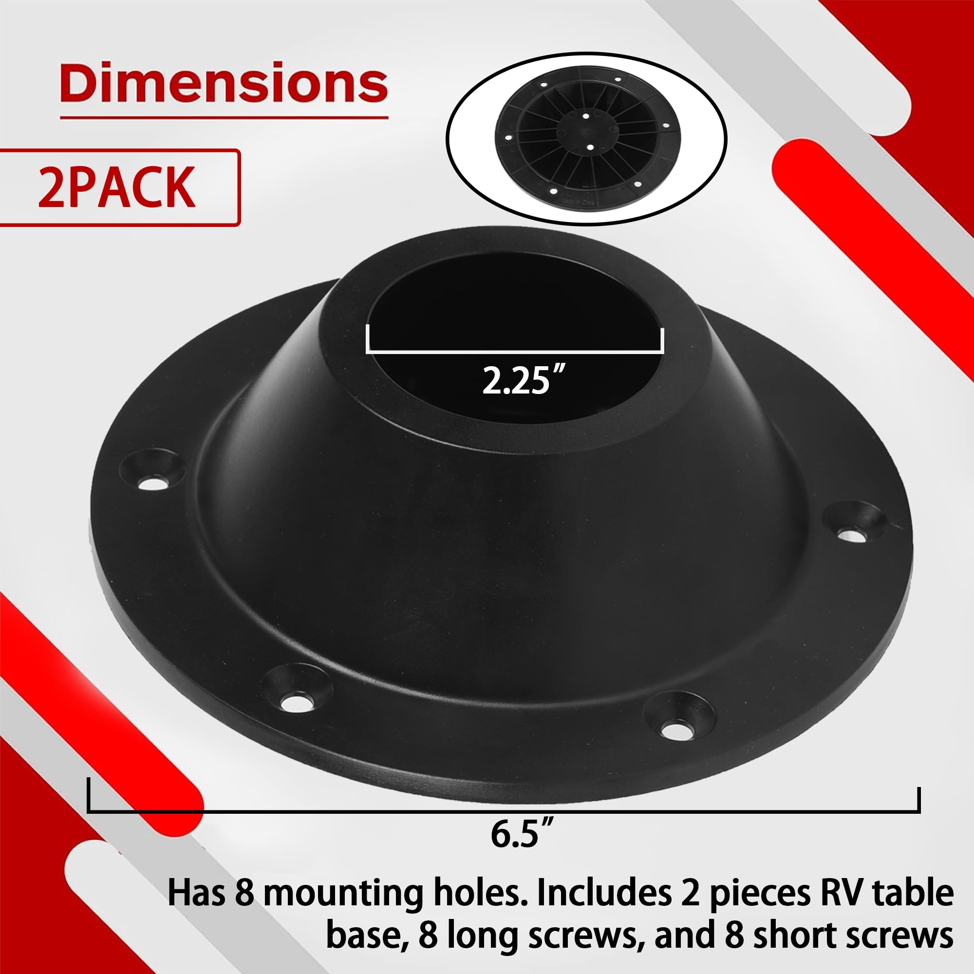 Snapklik.com : TonGass (2-Pack, Black Plastic RV Table And Floor ...