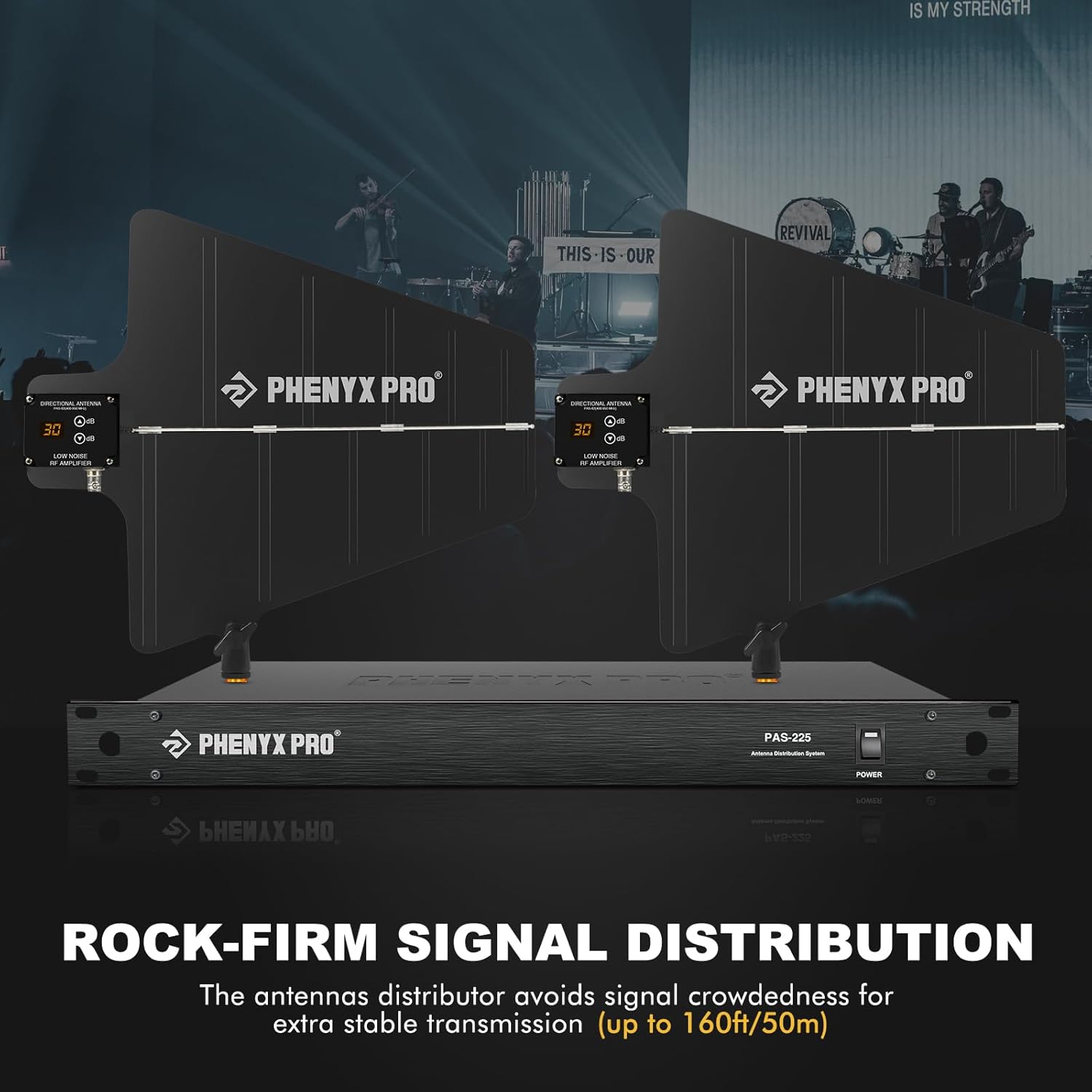 Phenyx Pro PAS-225X UHF – Sistema de distribución de antena inalámbrica UHF, antenas ...