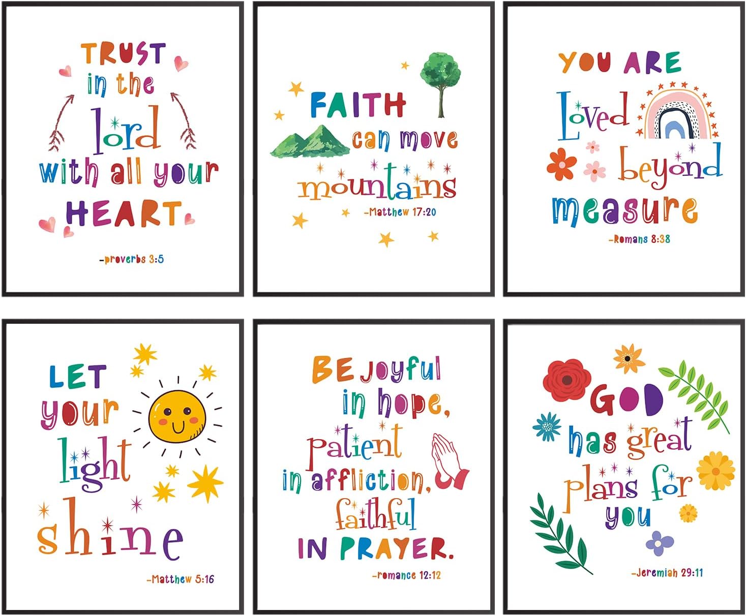 Amazon.com: Bible Verse Wall Decor, Religious Wall Art, Christian Wall ...