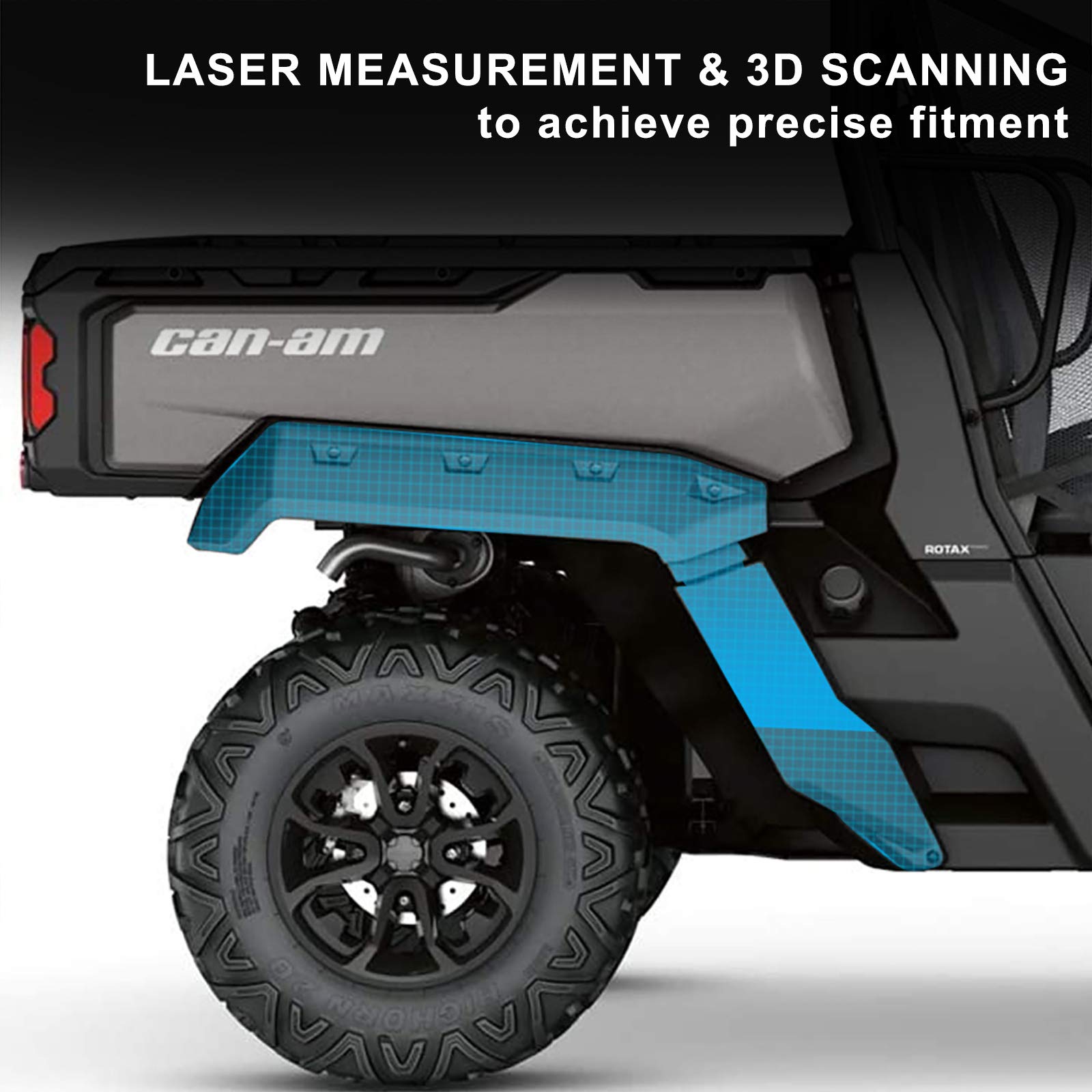 KIWI MASTER Fender Flares Extensions Compatible for 2016-2023 Can Am ...