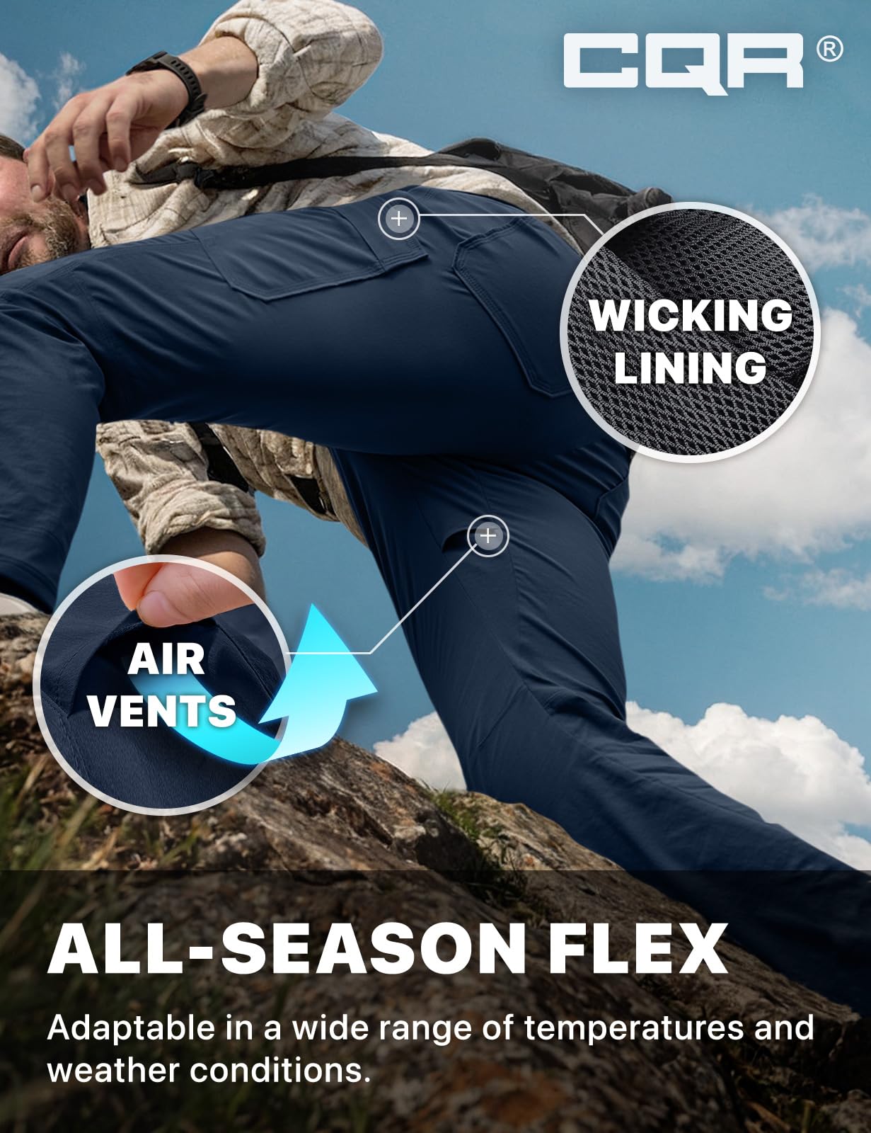 Snapklik.com : Mens Cool Flex Tactical Pants, Water Resistant ...