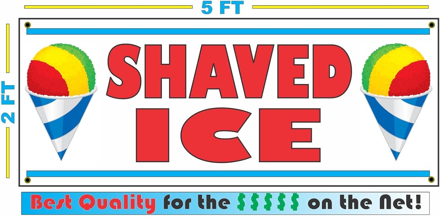 Amazon.com : Shaved Ice 2x5 Banner Sign : Office Products